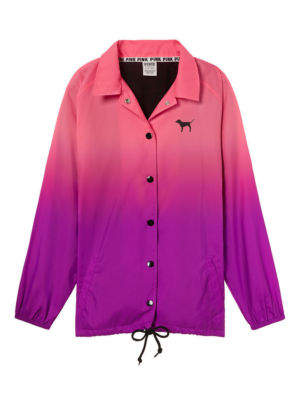 Victoria's Secret PINK Coaches Jacket Oversize Pink Ombre Size Large ...