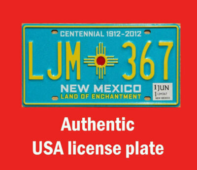 NEW MEXICO REAL AUTHENTIC LICENSE PLATE AUTO NUMBER CAR TAG SANTA FE NM ...