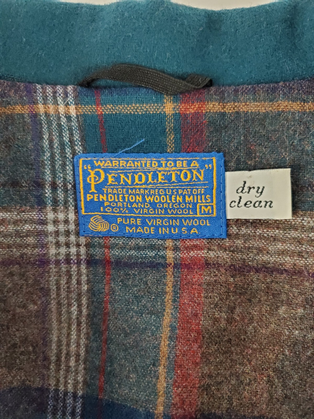 Vintage Pendleton Virgin Wool Green / Plaid Zip Jacket Size M Made In USA Flaw | eBay