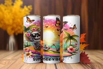 Skeleton Summer Vibe 20oz Tumbler 0193 | eBay