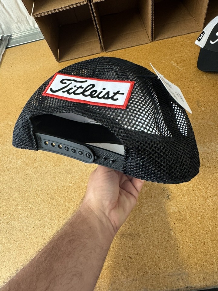 Titleist Tour performance Mesh Snapback Hat White/Black | eBay