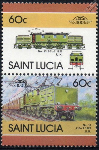 1922 NER Electric 2-Co-2 Class EE1 Locomotive No.13 Train Stamps / LOCO ...