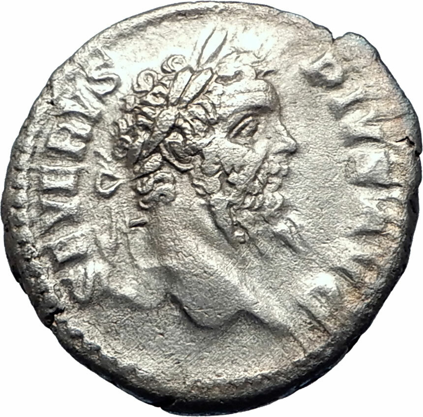 SEPTIMIUS SEVERUS 207AD Rome Authentic Ancient Silver Roman Coin AFRICA ...