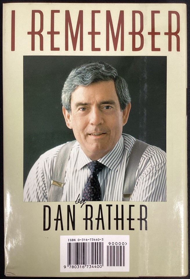 Dan Rather I Remember Book HCB Journalist Reporter Broadcaster CBS ...