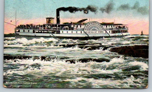 Montreal Lachine Rapids Steamer on St. Lawrence River Canada Postcard ...