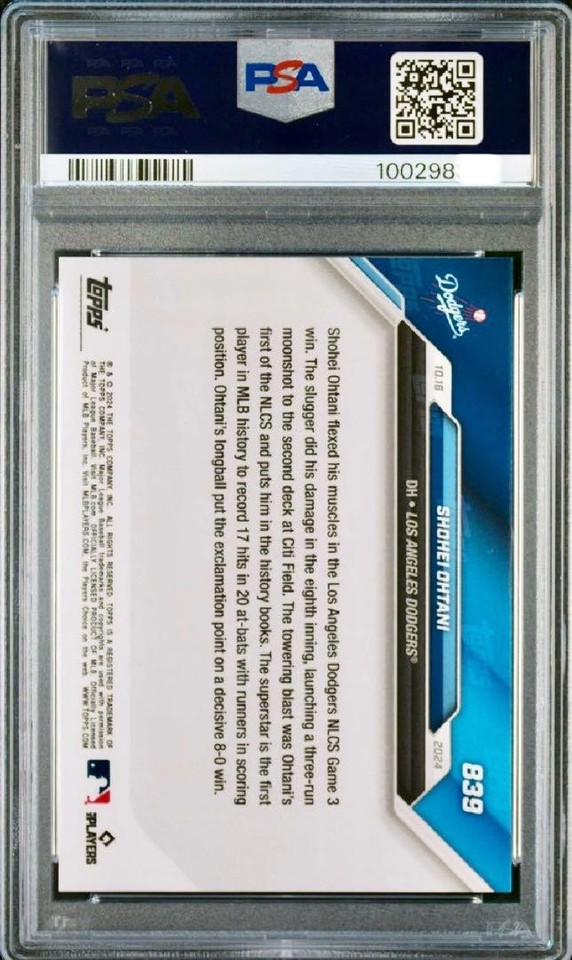 [PSA10] mc33 Psa10 Otani Shohei 2024 Tops Now 839 | eBay