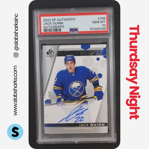 2022 SP AUTHENTIC #108 JACK QUINN FUTURE WATCH ROOKIE AUTO RC /999 PSA ...