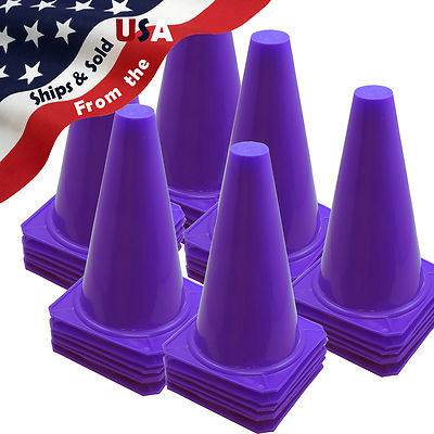 36 New 9" Tall PURPLE Cones Soccer Football Baseball Traffic Dog ...