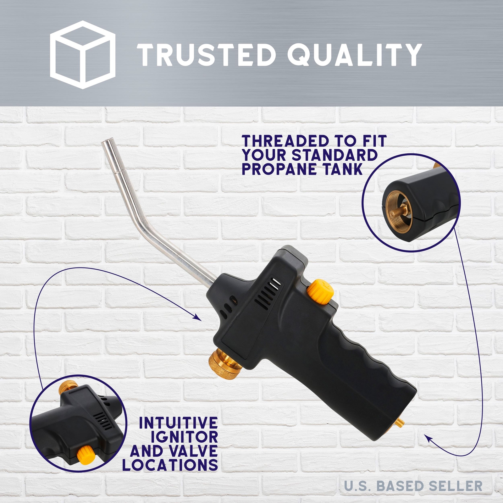 BISupply Propane Torch Head with Igniter Flame - Gas Hand Torch Fire ...