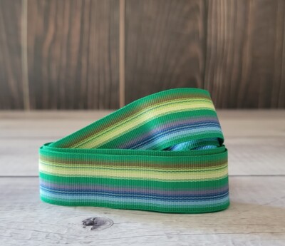 Grosgrain 1 inch Ribbon Green Stripes ~ 3/4 yards | eBay