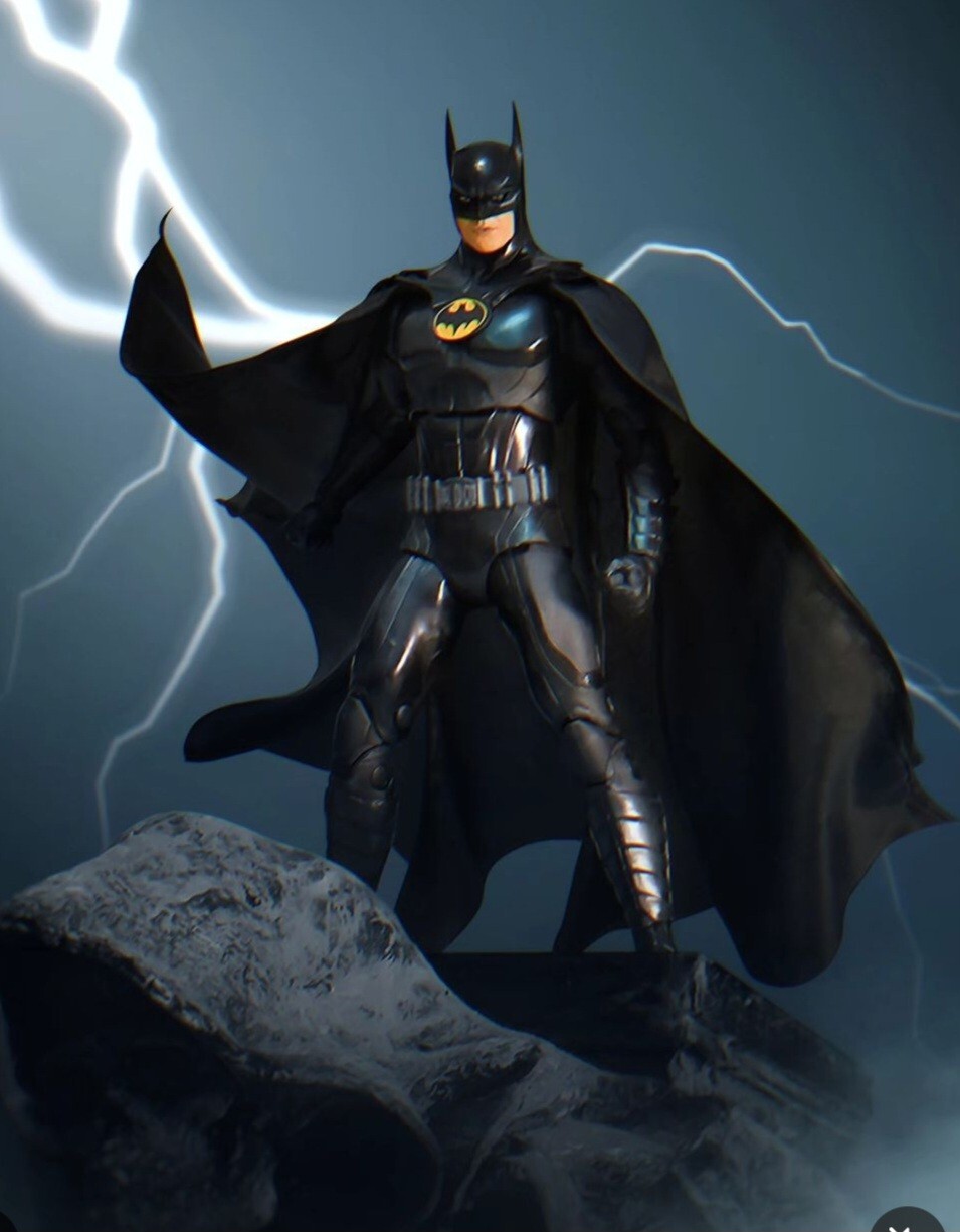 BATMAN MICHAEL KEATON 1/12 Scale Head Sculpt painted for MCFARLANE AND ...