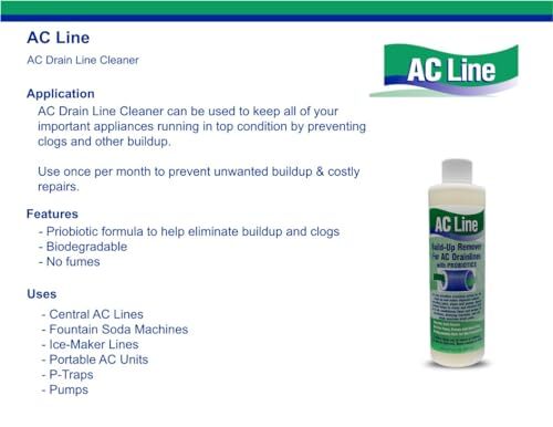 AC Drain Line Cleaner 4 Pack 12 Month Supply Cleans HVAC Condensate ...