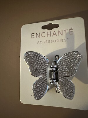 Rhinestone butterfly hair claw hair clip new butterfly hair clip silver ...