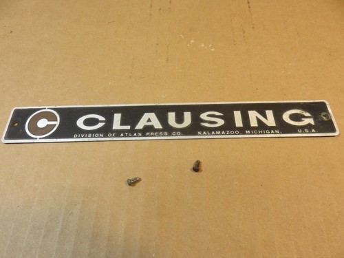 Clausing 15'' Model 16ST Drill Press Clausing Tag | eBay