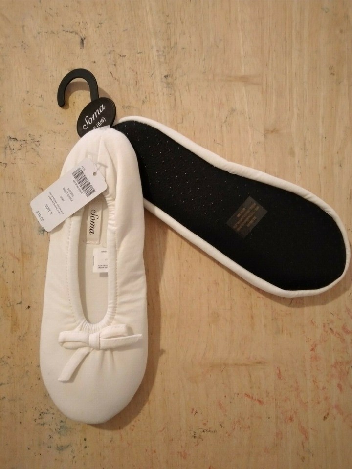 Soma Women's Ivory Ballet Cotton Blend Slippers Size S (5/6) New | eBay