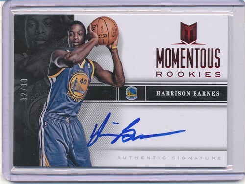 2012/13 PANINI MOMENTUM HARRISON BARNES AUTOGRAPH 02/10 MOMENTOUS ...