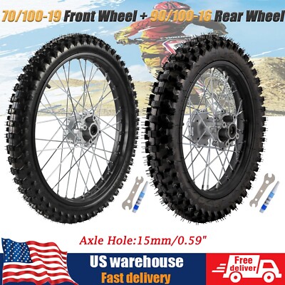 70/100-19 90/100-16 Front + Rear Wheel For Big Wheel Dirt Pit Bike ...