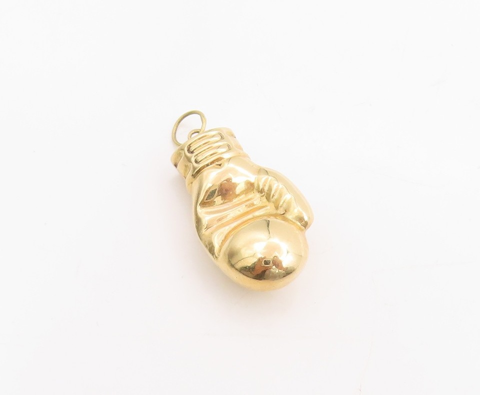 14K GOLD Vintage Pendant Miniature Boxing Glove Fighting Spirit Charm ...