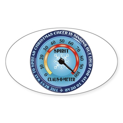 CafePress Clausometer Oval Bumper Sticker, Euro Oval Car Decal ...