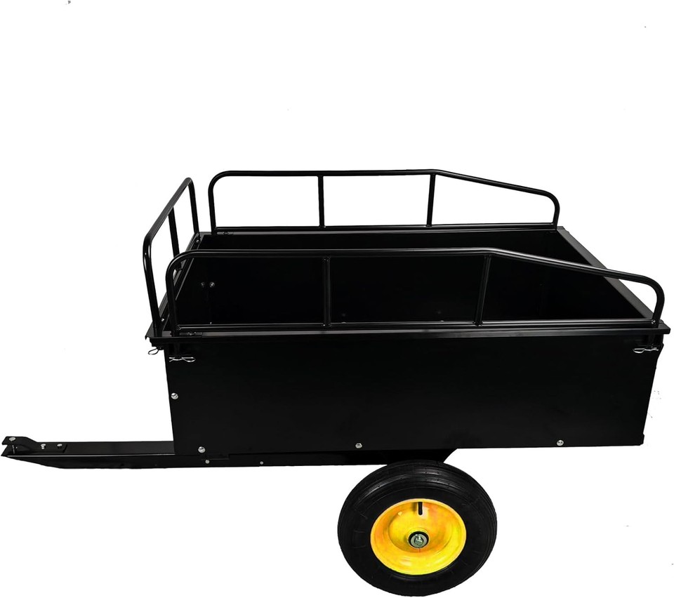 750LBS Capacity ATV Trailer Dump Cart Pull Behind 15 Cu.Ft Steel ...