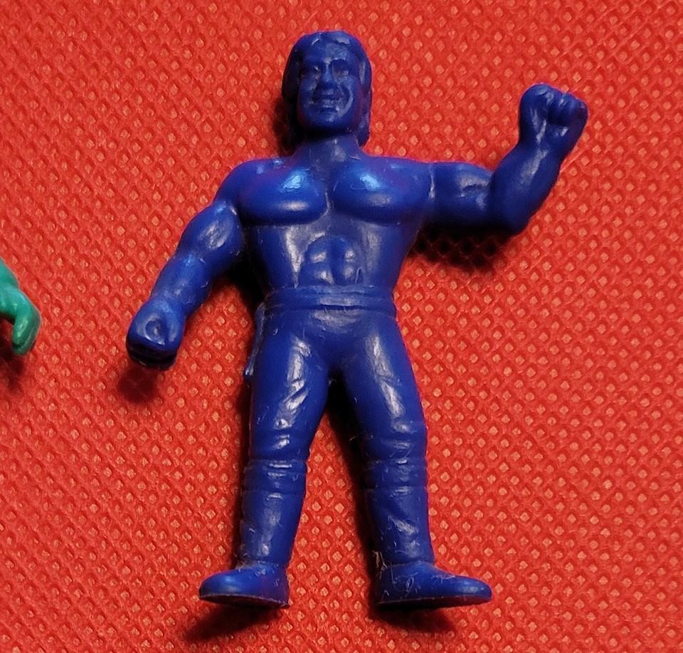 (2) Vintage 1986 Remco AWA Mini Mashers Figures Boris Zhukov Shawn ...