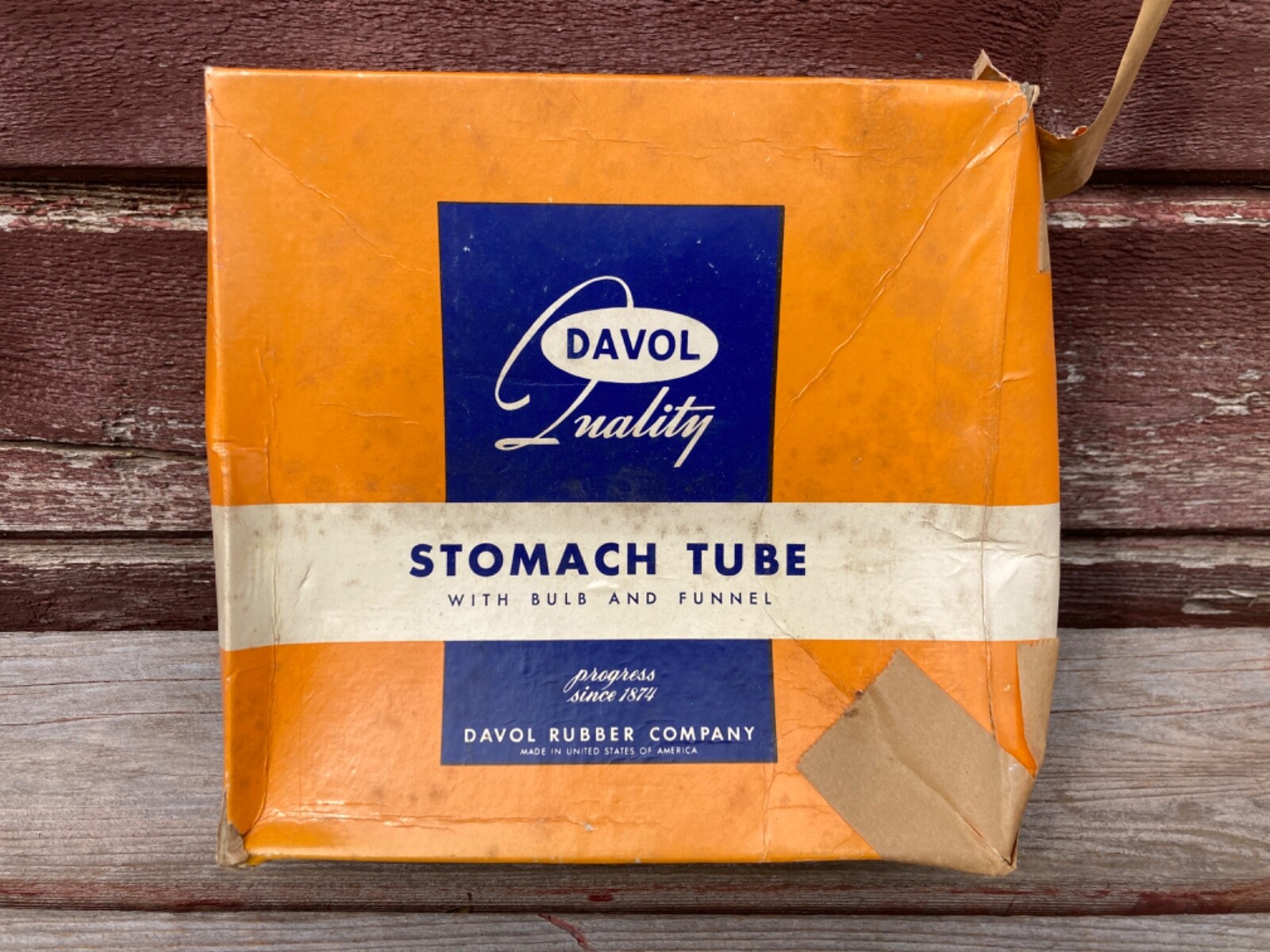 VTG DAVOL STOMACH TUBE w BULB AND FUNNEL MEDICAL COLLECTIBLE IN BOX | eBay
