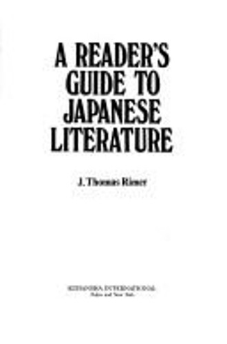 Un Guide Du Lecteur Sur La Littérature Japonaise Broché J. Thomas Rimer ...