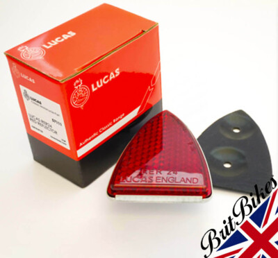 LUCAS RED REFLECTOR BSA TRIUMPH CLASSIC BIKE CAR 57111 19-0943 99-1030 ...