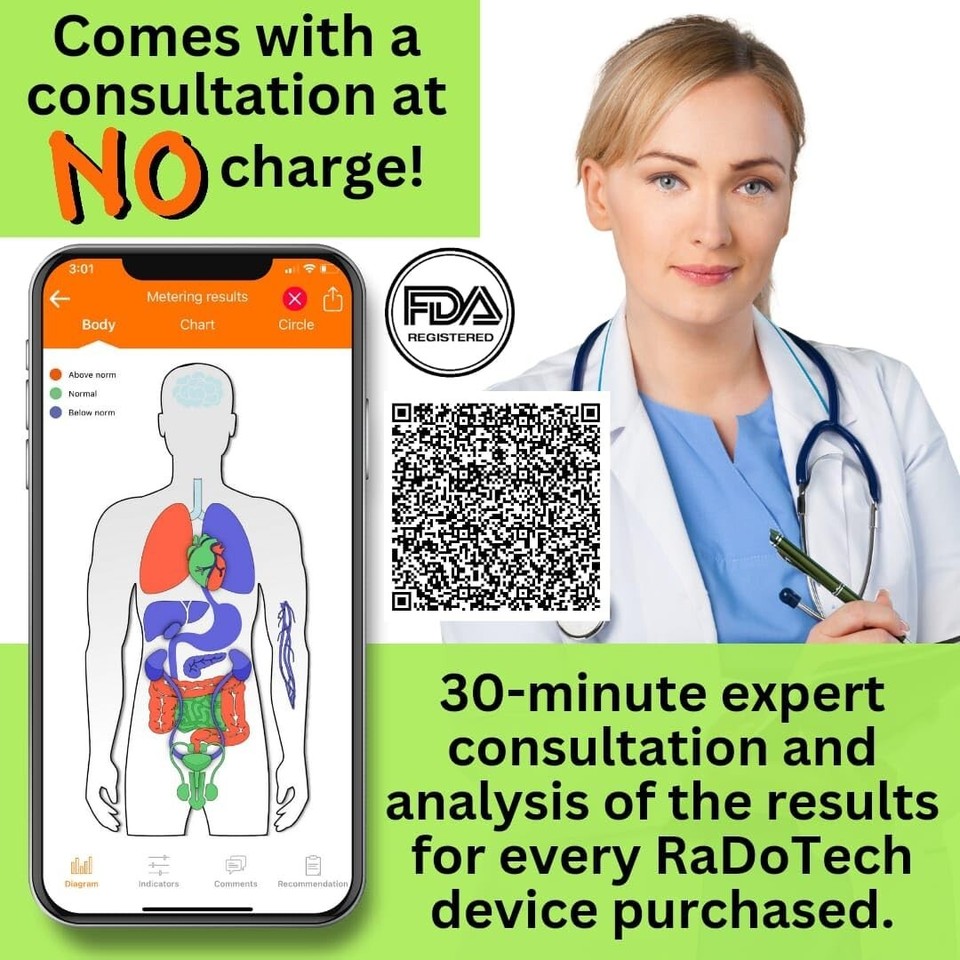 RaDoTech Wellness Fitness Tracker Smart Body Conductivity Analyzer Read ...