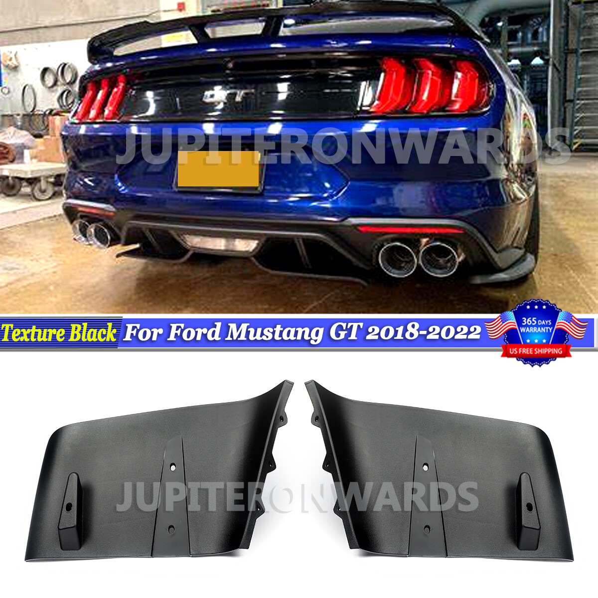 For 2018-ON Ford Mustang GT Rear Bumper Diffuser Valance Ro Style Aero ...