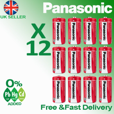 12x PANASONIC C Size ZINC CARBON Batteries LR14, MN1400, MX1400, HP11 ...