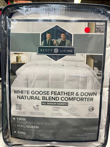 Scott Living White Goose Feather And Down Natural Blend Full/Queen ...