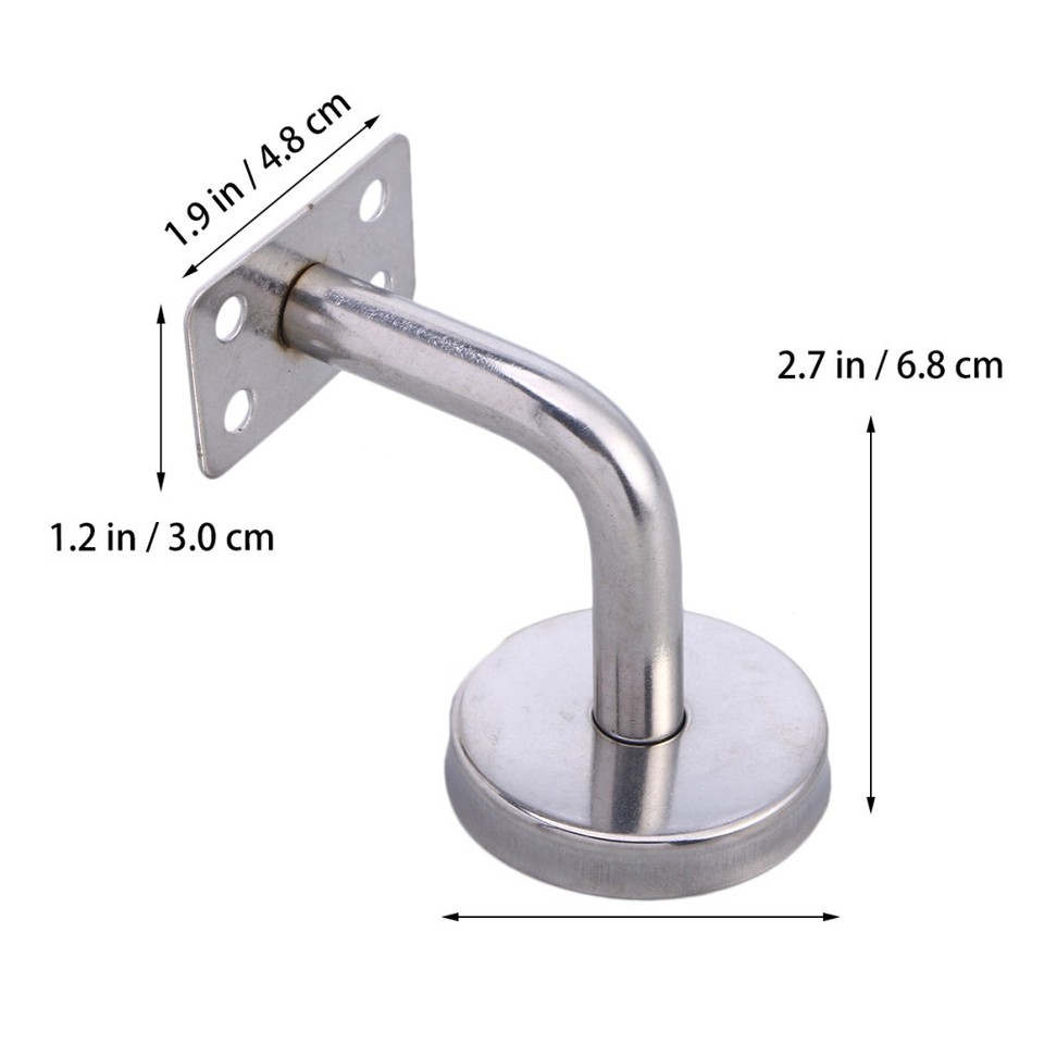 3 Pieces Fixed Wall Bracket for Stairs Hand Railing Brackets Silver ...