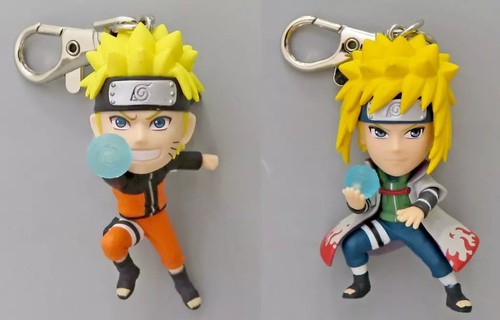 Naruto & Minato Figure Keychains Set 6cm Naruto Uzumaki/Namikaze Minato ...