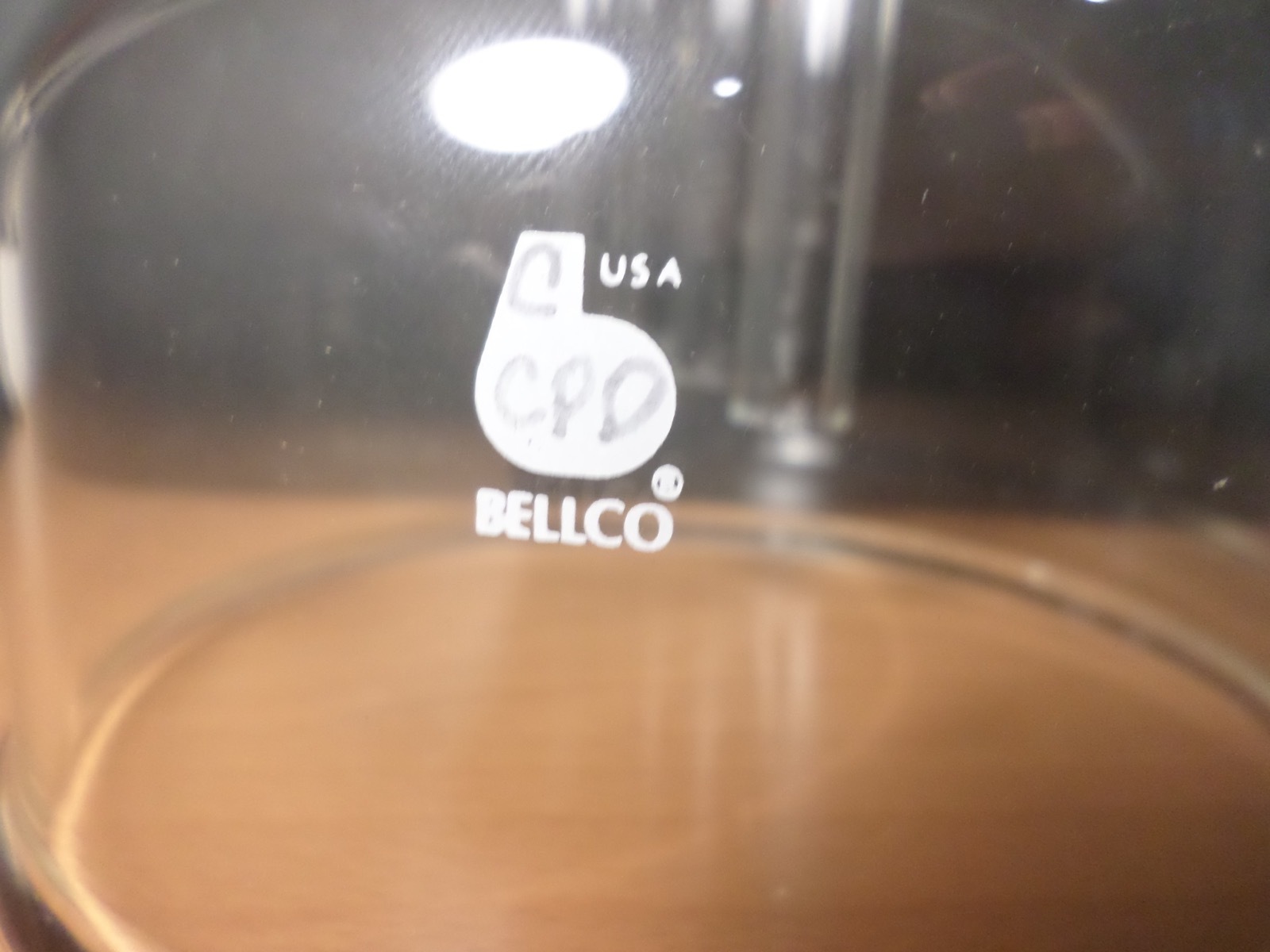 BELLCO Glass 145mm Inside Diameter 3-Port Aseptic Filling Bell for 1/2 ...