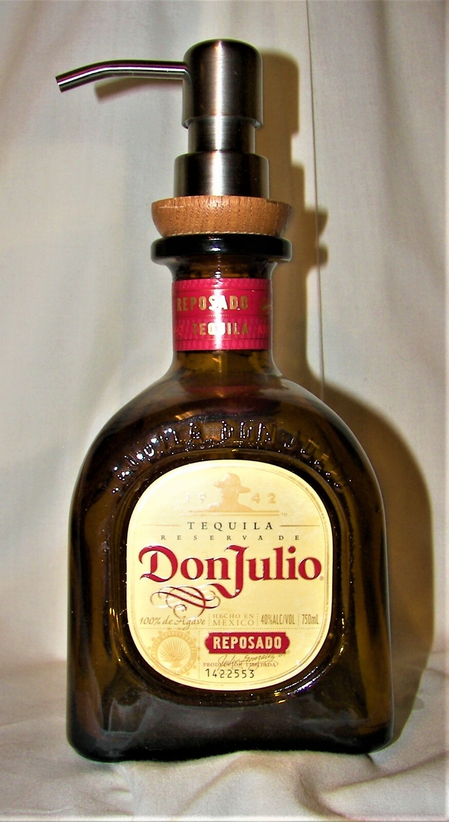 Empty Don Julio Tequila Repo Liquor Bottle 750ml METAL PUMP SOAP HAND ...