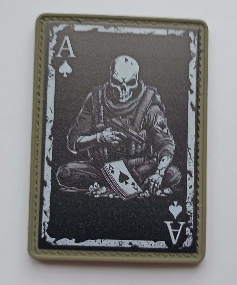 ACE OF SPADES black Morale Patch ARMY MILITARY Tactical PVC operator death | eBay