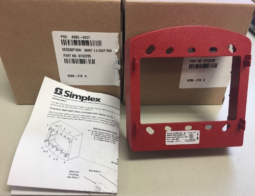Simplex - TrueAlert - 4905-9937 - Red -1.5" Fire Alarm Skirt Mount ...
