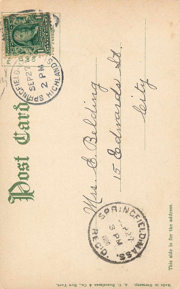 Postcard YMCA Springfield Massachusetts Building Undivided 1906 | eBay