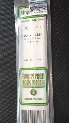 Evergreen Scale Models #178 Strips (.100" X .188" X 14") Opaque White ...