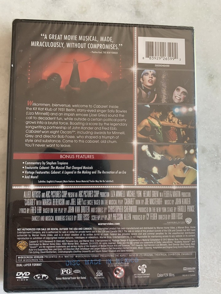 Cabaret (DVD 1972) Liza Minnelli, Joel Gray, Bob Fosse, Extremely Rare ...