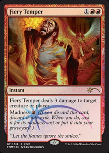 Slightly Played, English - 4 x MTG Fiery Temper - FNM Foil Promotional ...