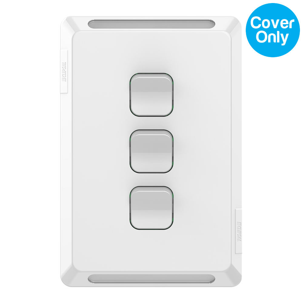 Clipsal Pro 3 Gang Switch Skin Extra Vivid White | P3043C-XW | eBay ...
