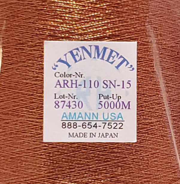 Yenmet Metallic Embroidery Thread - Copper Penny - 5000 Meter King Size ...