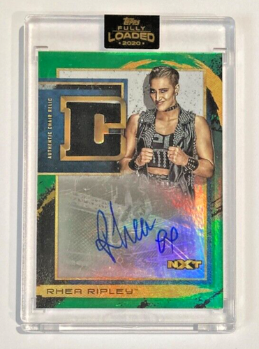2020 TOPPS WWE FULLY LOADED RHEA RIPLEY ON-CARD AUTO CHAIR RELIC GREEN ...
