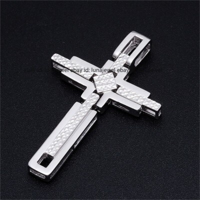 PT950 Real Platinum 950 Men Women Lucky Unique Spin Cross Pendant 10.5 ...