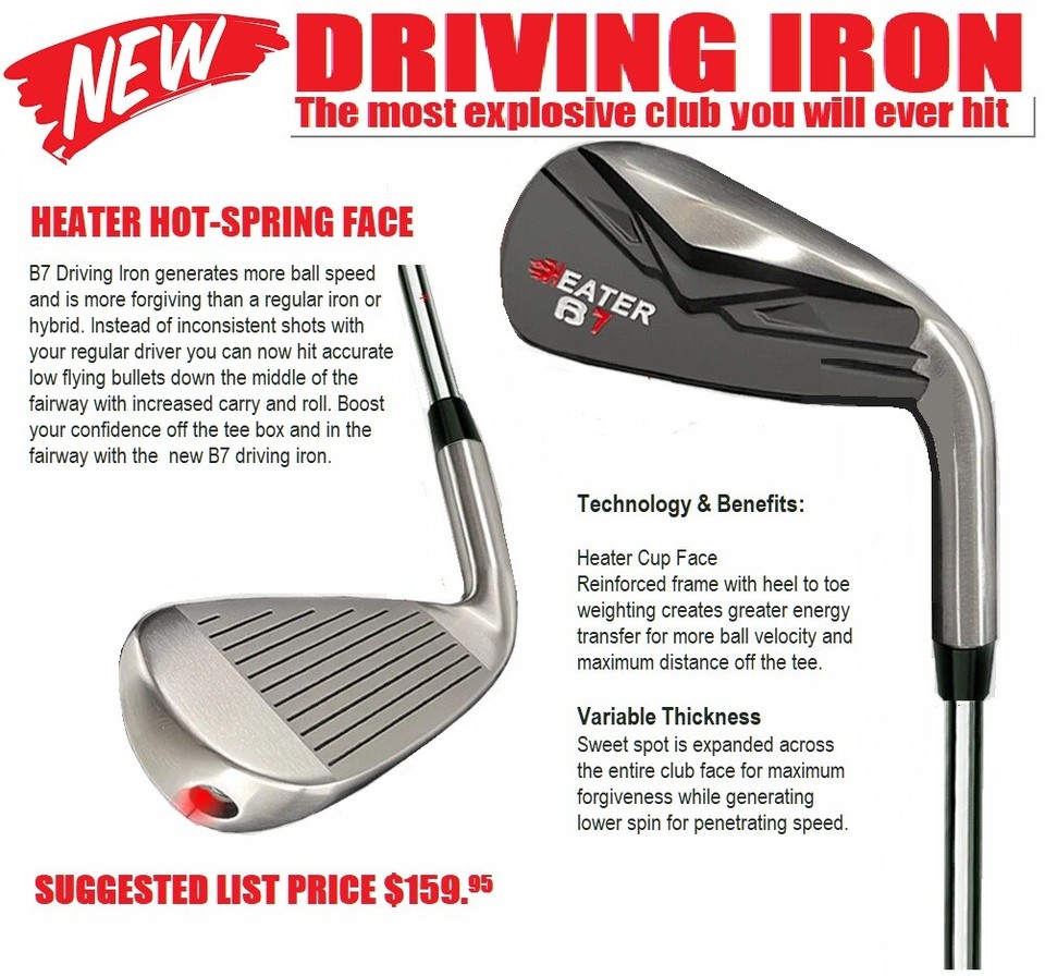 DRIVING IRON-ILLEGAL DISTANCE LONG DRIVER CUSTOM GOLF CLUB 18° or 21 ...