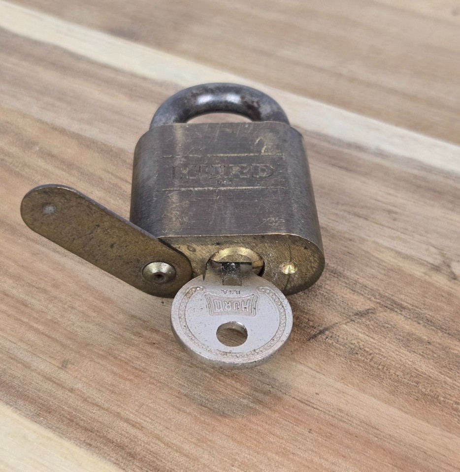 Vintage HURD Padlock brass With Key | eBay