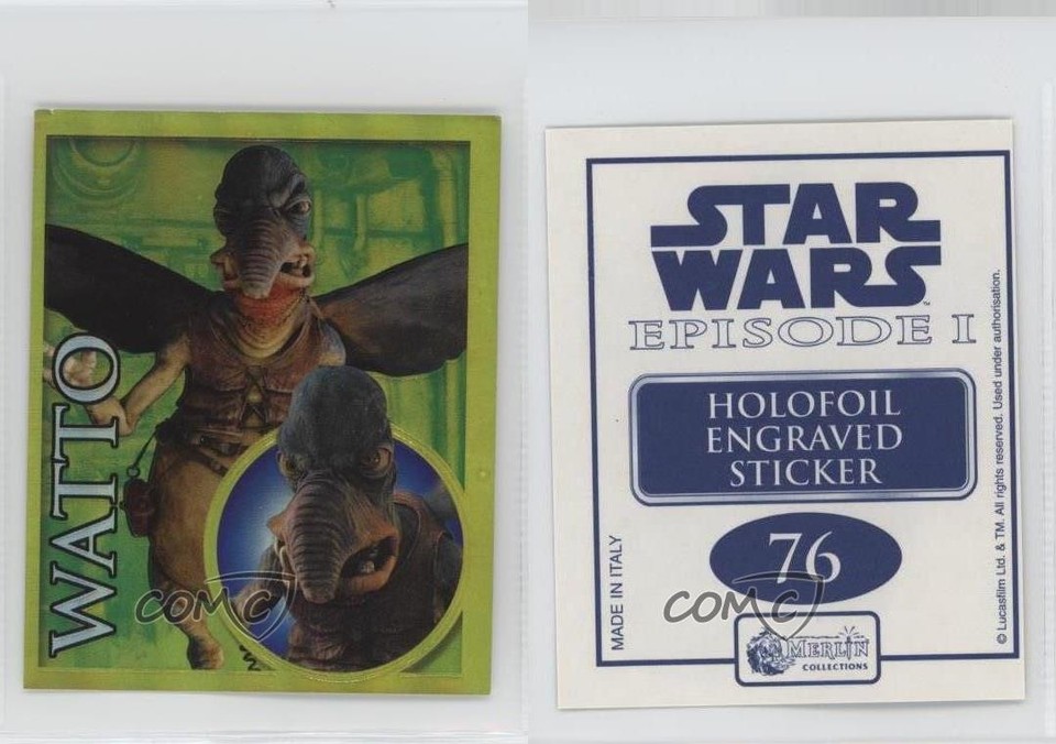 1999 Merlin Star Wars Episode I Stickers Watto #76 2xw | eBay