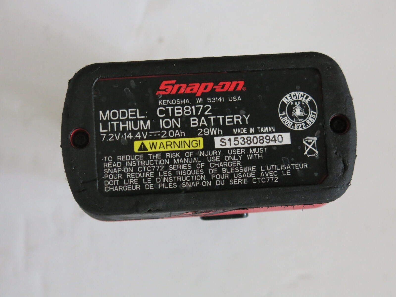 Snap On CTB8172 14.4V 2.0 Ah Battery CT861 cts861 ctr861 ctpp861 ...